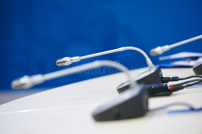 Microphone stock image. Image of audio, conference, setup - 53386331