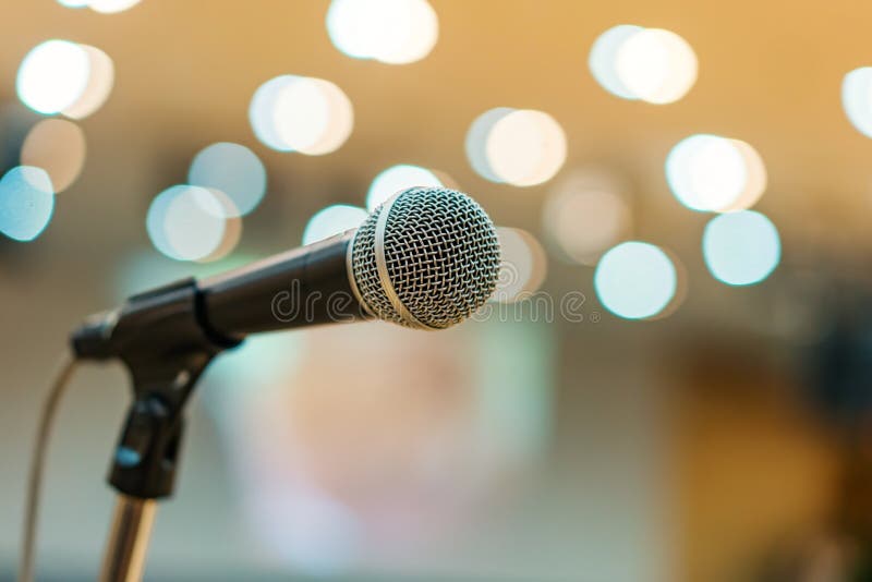 Microphone in Meeting Room for a Conference Stock Photo - Image of copy ...