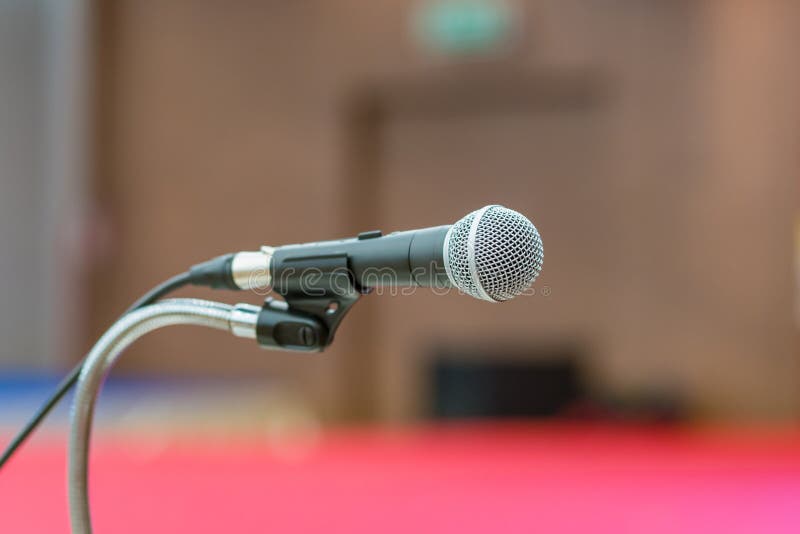 Microphone in Meeting Room for a Conference Stock Photo - Image of ...