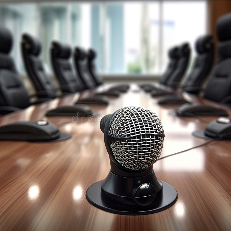 Microphone in Meeting Room,Modern Meeting Room Interior,AI Generated ...