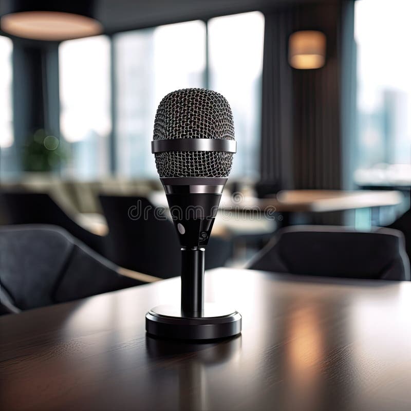Microphone in Meeting Room,Modern Meeting Room Interior,AI Generated ...
