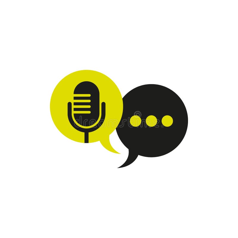 Microphone in a Message. Speaker Icon. Communication Concept. Social ...