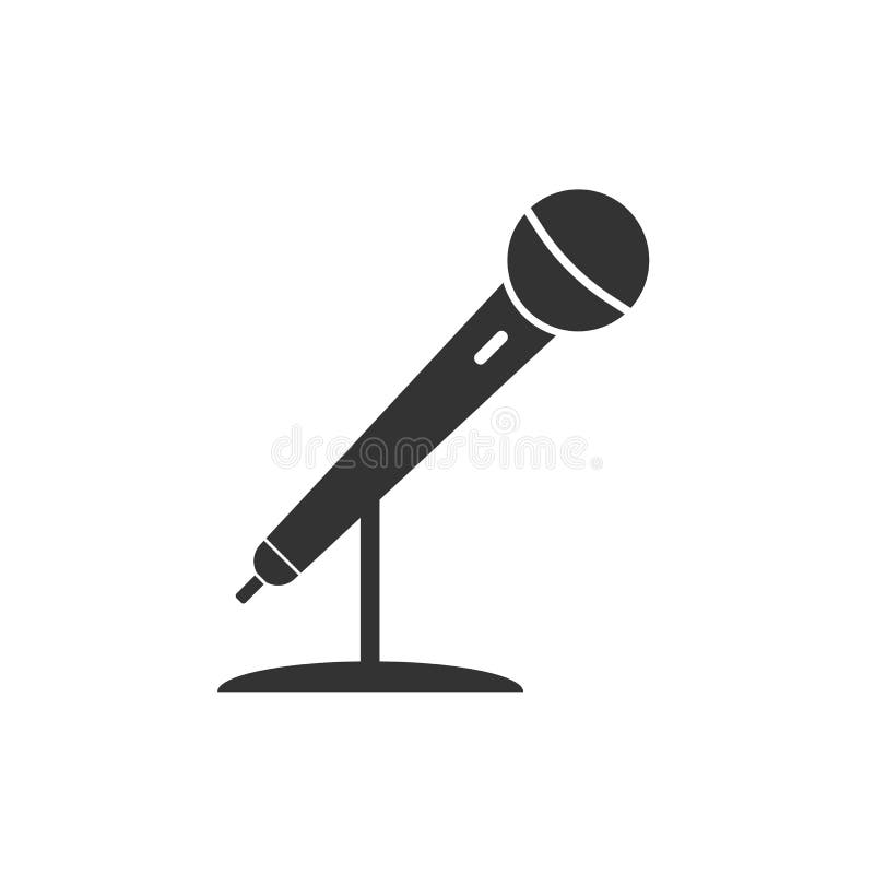Microphone Mic Icon. Vector Illustration, Flat Design Stock ...