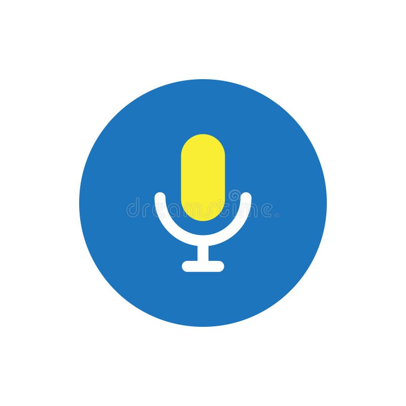Microphone, Mic Icon Vector Isolated on Circle Background Stock Vector ...