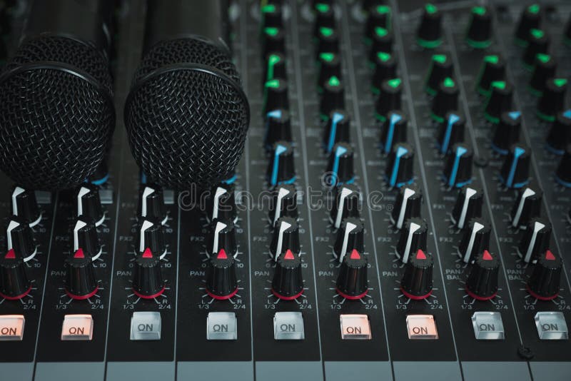 Microphone and Microphone Control Stock Photo - Image of communication ...