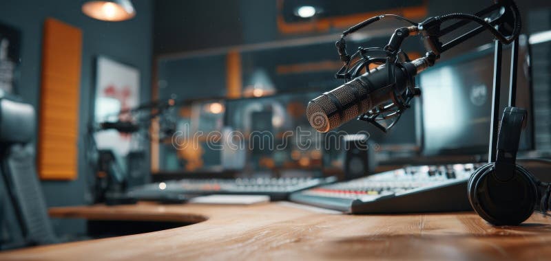 The Microphone in a Modern Radio Studio Capturing High-quality Audio ...