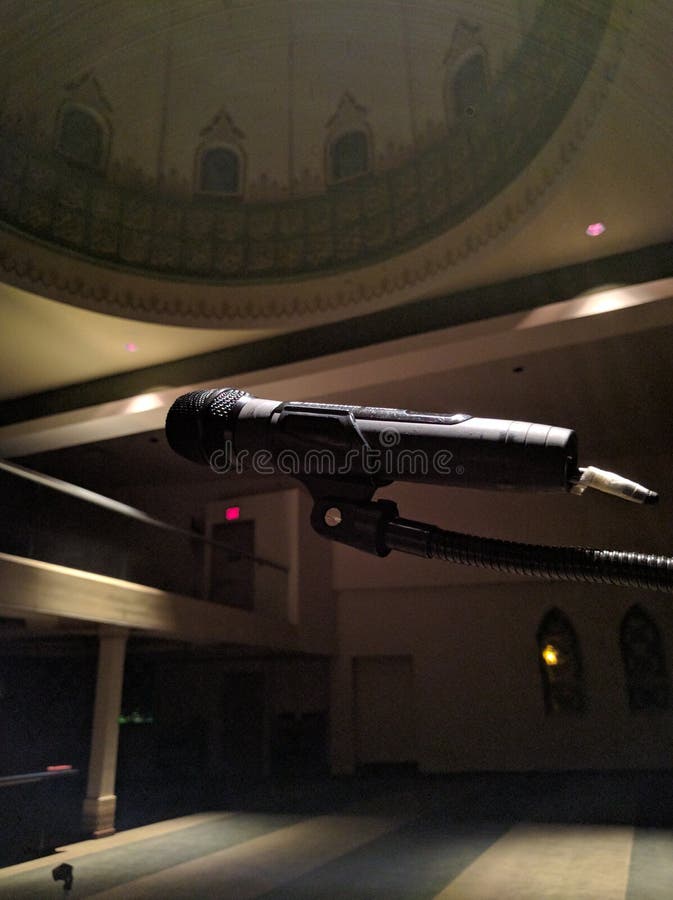 Microphone in Mosque stock image. Image of large, light - 92935631
