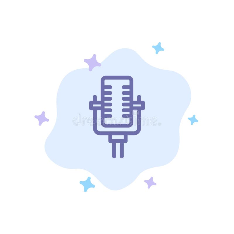 Microphone, Multimedia, Record, Song Blue Icon on Abstract Cloud ...
