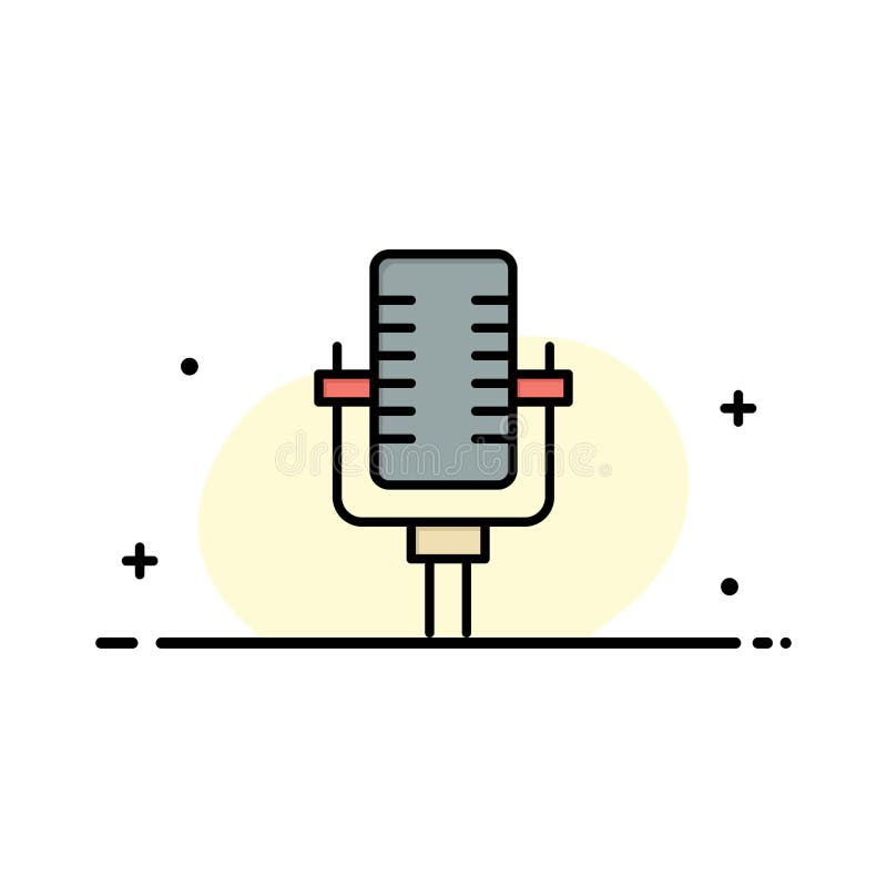 Microphone, Multimedia, Record, Song Business Flat Line Filled Icon ...