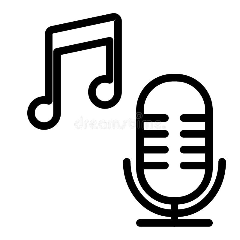 Music Note Line Icon. Melody Vector Illustration Isolated on White ...