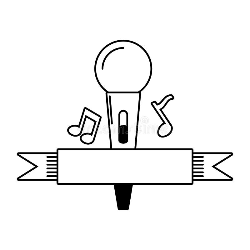 Microphone music notes stock vector. Illustration of note - 142740155