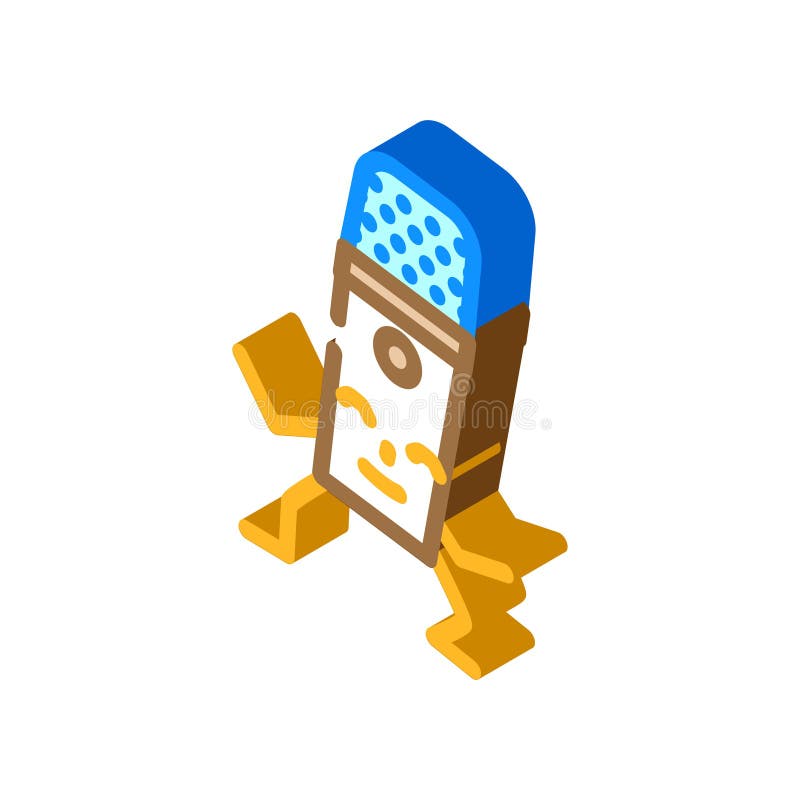Microphone Music Retro Character Isometric Icon Vector Illustration ...