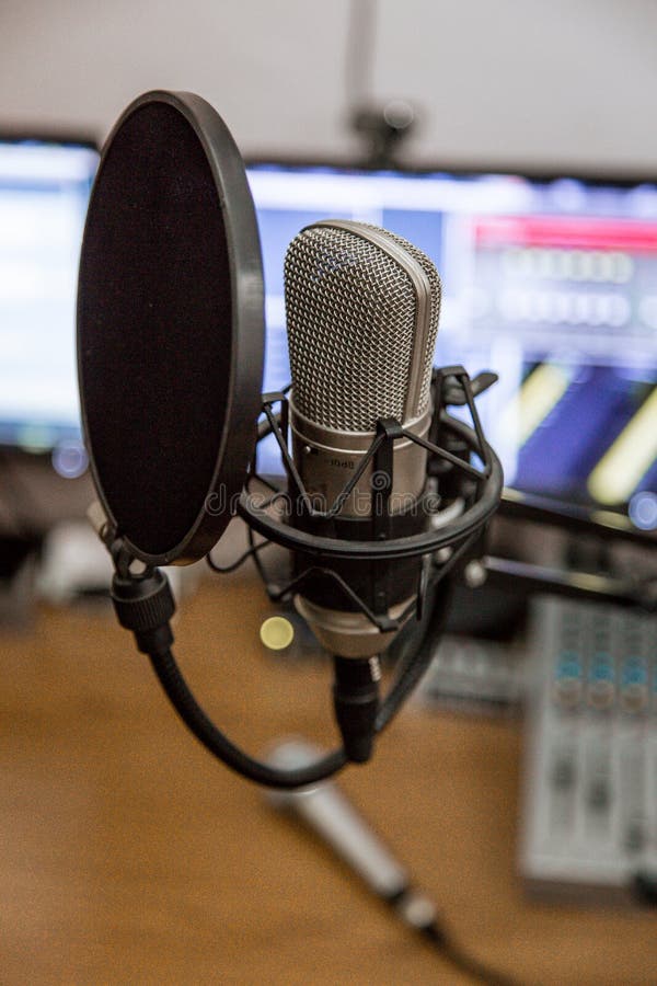 Microphone on the Music Studio. Stock Image - Image of media, concert ...
