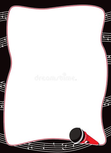Microphone and Musical Notes Border Stock Vector - Illustration of ...
