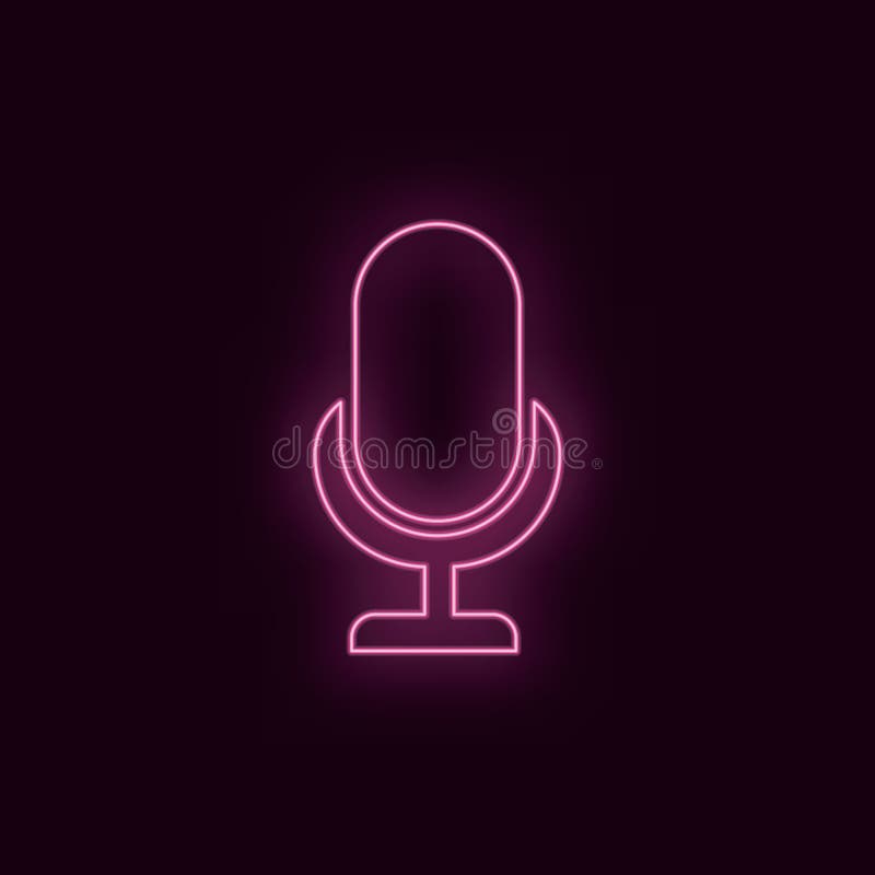 Microphone Neon Icon Theater Ruby Color Neon Ui Ux Icon Theater Sign Logo Vector Vector