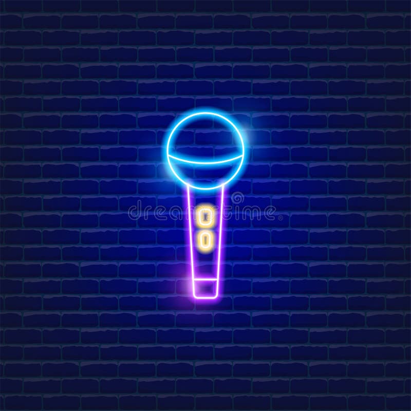 Microphone Neon Icon. Vector Illustration of Music Concept Stock Vector ...
