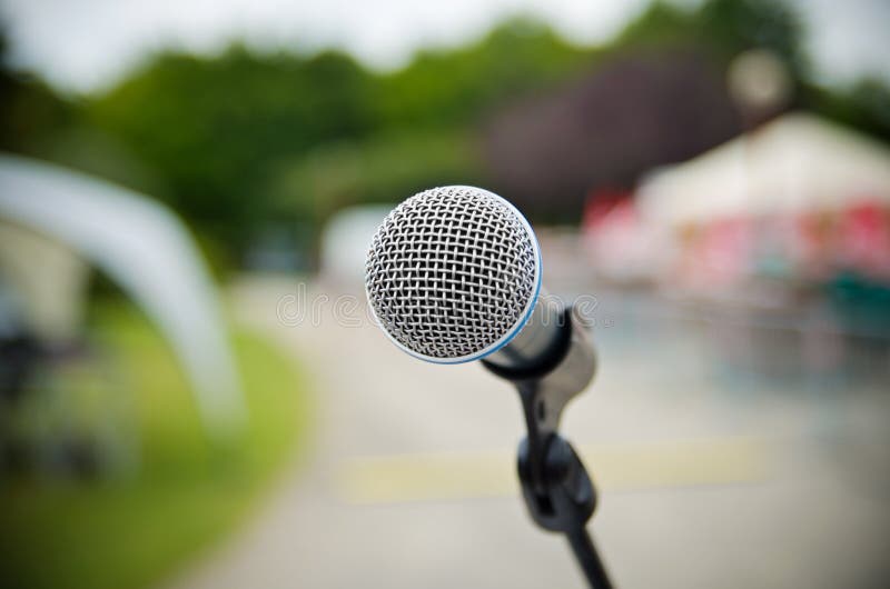 Microphone outdoors stock image. Image of equipment, musical - 47798757