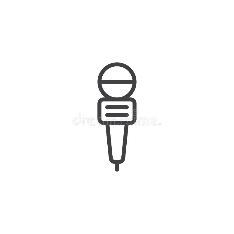 Microphone outline icon stock vector. Illustration of performance ...