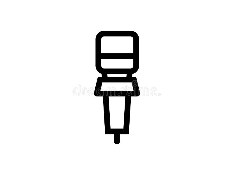 Microphone Outline Vector Icon Stock Illustration - Illustration of ...