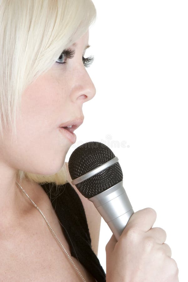 Microphone Person stock photo. Image of woman, pretty - 5210184