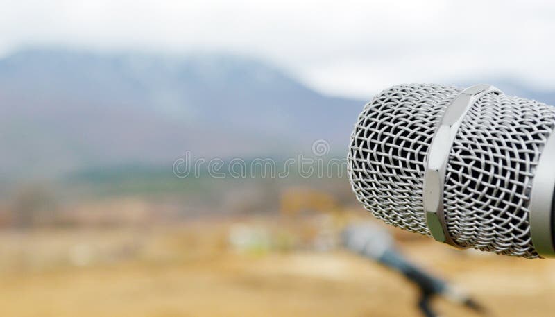 Vintage Microphone And Nature Stock Photo - Image of farm, more: 14042464