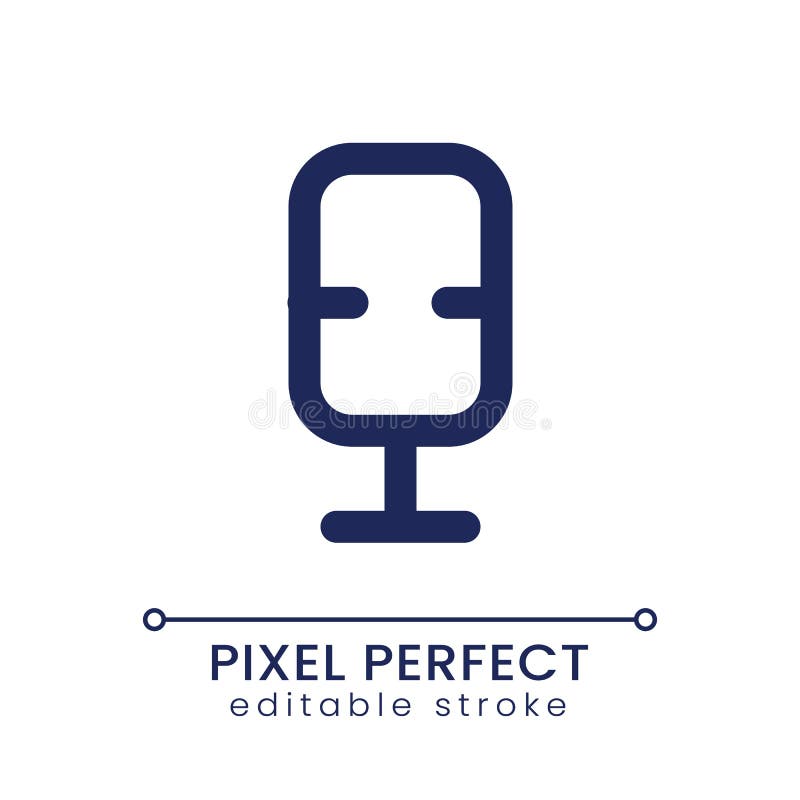 Microphone Pixel Perfect Linear Ui Icon Stock Vector - Illustration of software, line: 258232302