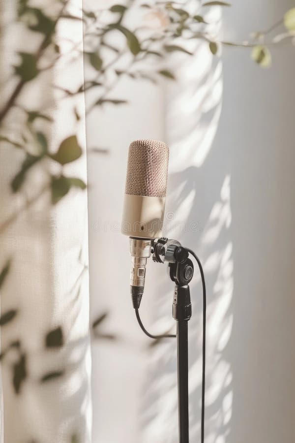 Microphone with Plant stock photo. Image of technology - 379842556