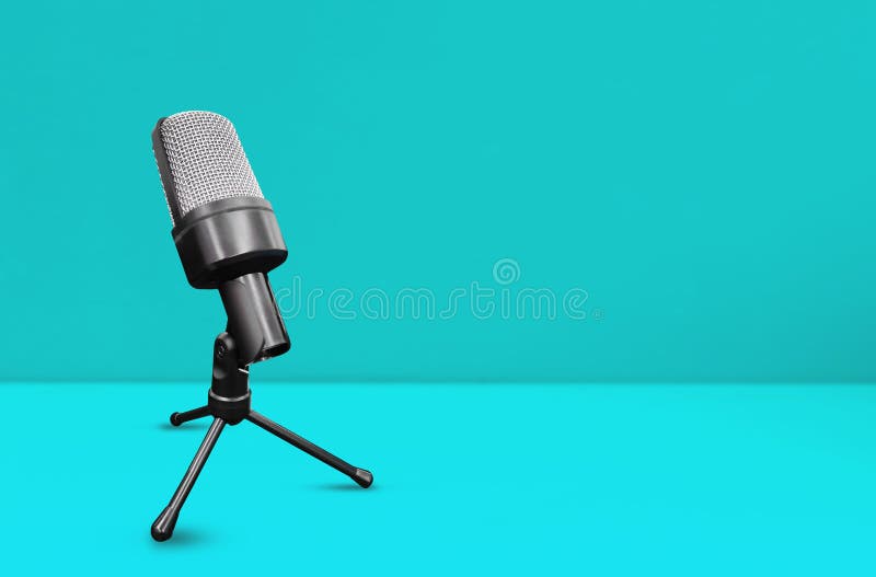 Microphone Podcast Cover Mock Up Stock Photo - Image of instrument ...