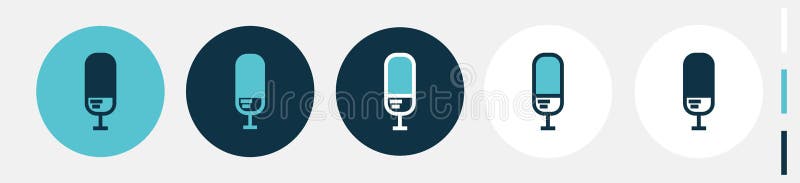 Microphone Podcast Icons Set Stock Vector - Illustration of vector ...