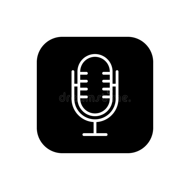 Microphone, Podcast Line Icon Vector on Square Background Stock Vector ...