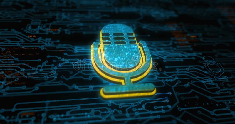 Microphone Online Podcast and on Air Live Record Symbol Digital Concept ...