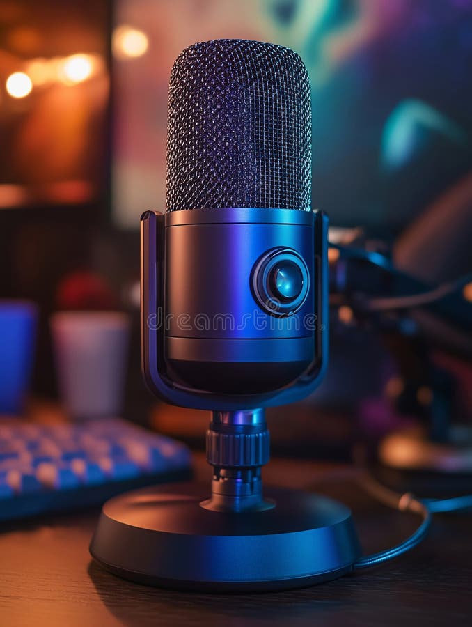 Microphone with Pop Filter Enhances Creativity in a Home Office ...