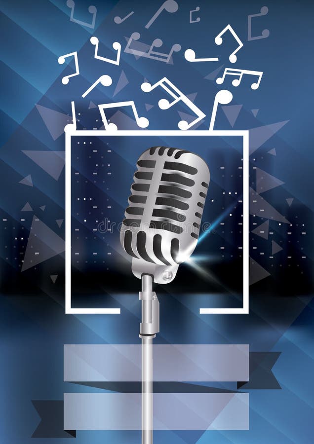 Microphone Poster Design. Vector Illustration Decorative Design Stock ...