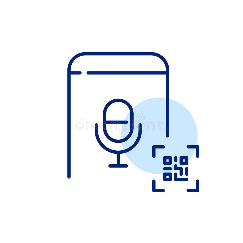 Microphone, Qr Code on Smartphone. Pixel Perfect Icon Stock Vector ...