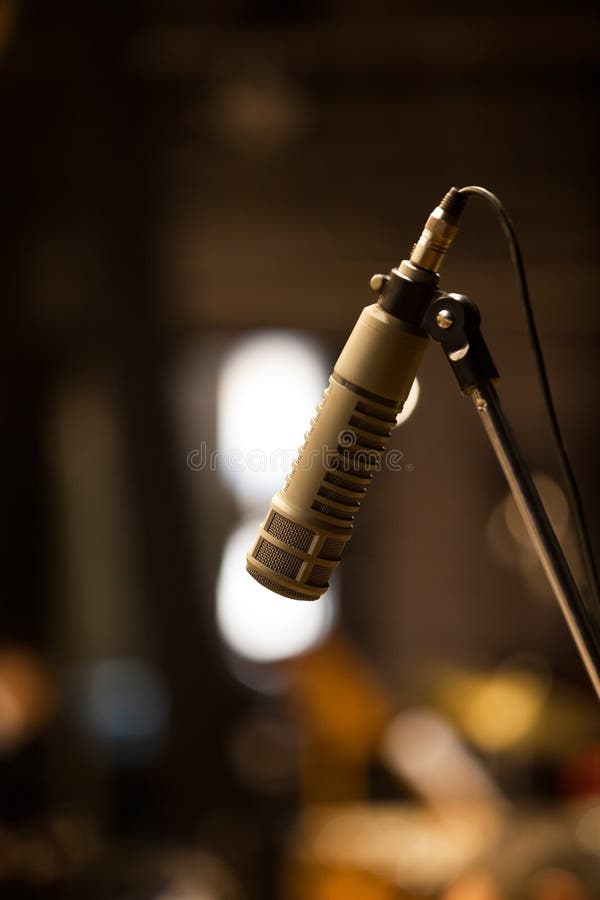 Microphone on a Rack Closeup Stock Image - Image of electrical ...