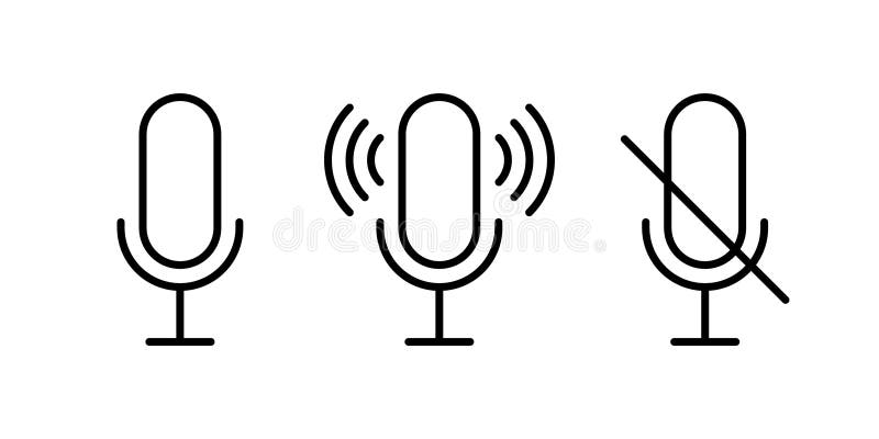 Microphone, Record and Voice Podcast Line Sign. Mic Symbol. Vector Icon ...