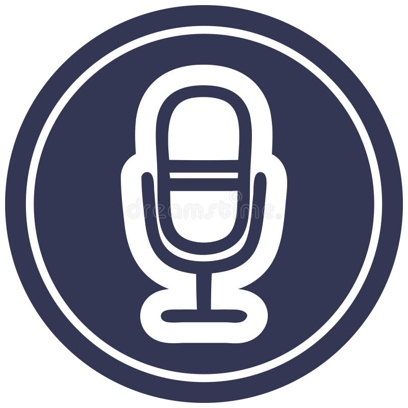 Microphone Recording Circular Icon Symbol Stock Vector - Illustration ...