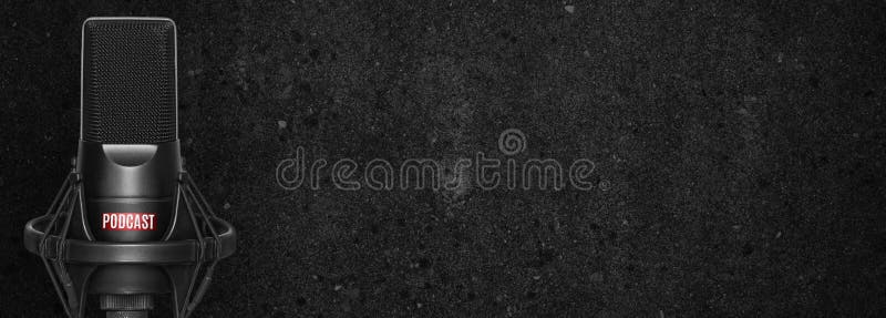 Microphone for Recording Podcasts Banner Stock Image - Image of show ...