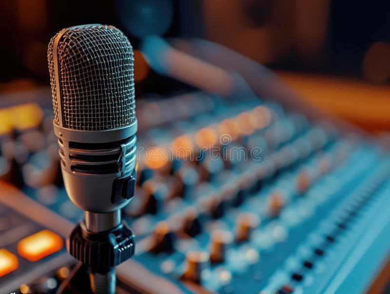 Microphone and Recording Studio Stock Photo - Image of track, sound ...