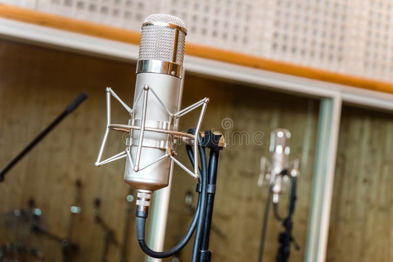 Microphone in the Recording Studio Stock Image - Image of media ...
