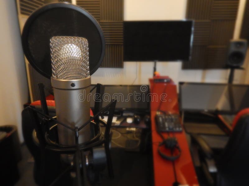 Microphone in a Recording Studio Musical Instrument Stock Image - Image ...
