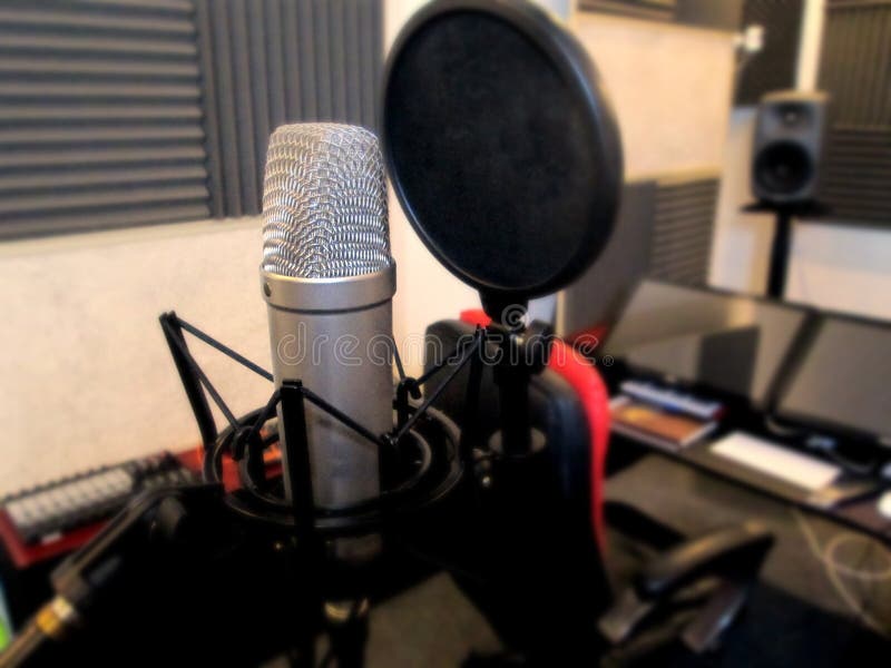 Microphone in a Recording Studio Musical Instrument Stock Image - Image ...