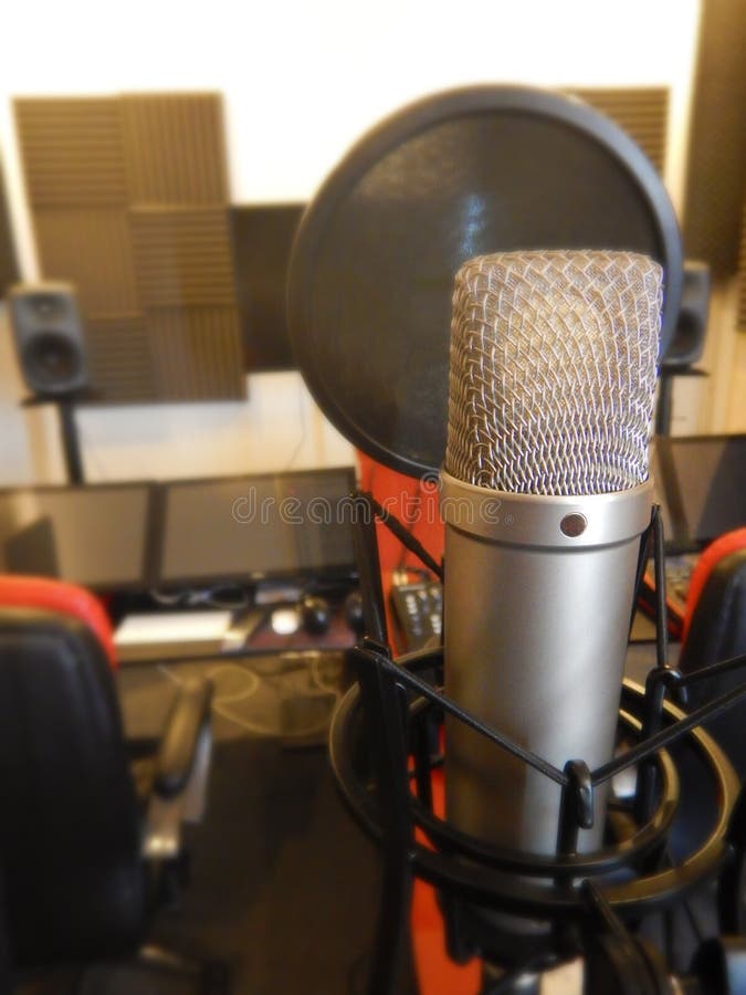 Microphone in a Recording Studio Musical Instrument Stock Photo - Image ...