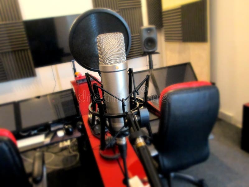 Microphone in a Recording Studio Musical Instrument Stock Photo - Image ...