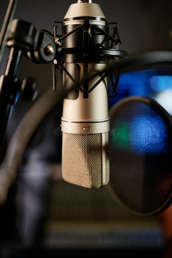 Microphone in Recording Studio Stock Image - Image of microphone ...