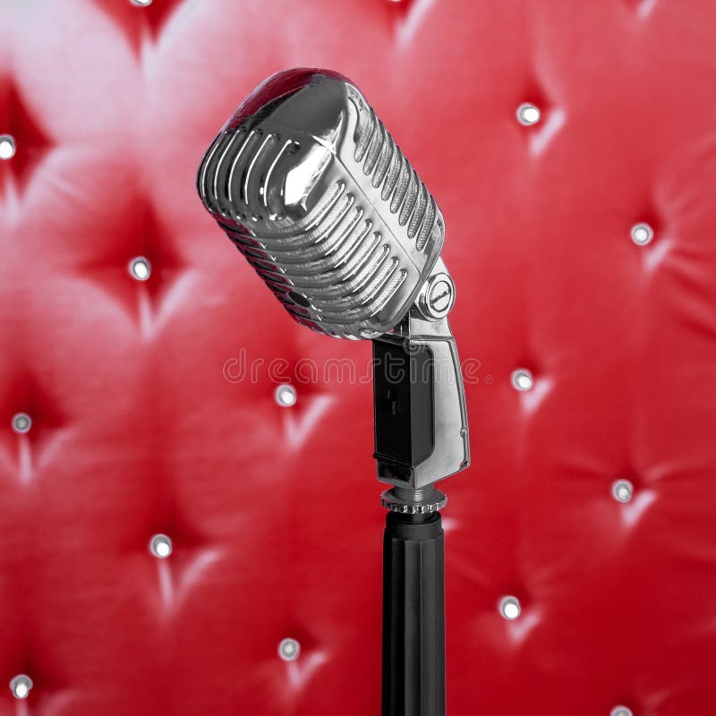 Retro Styled Chrome Microphone Stock Photo - Image of equipment, record ...