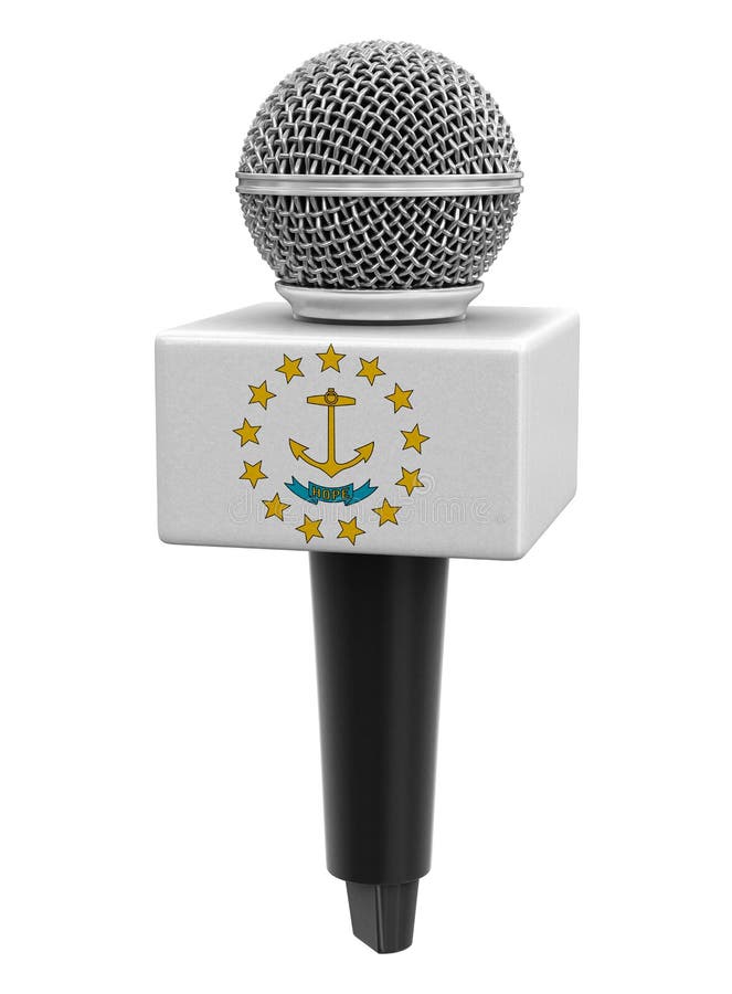 Microphone and Rhode Island Flag. Image with Clipping Path Stock ...