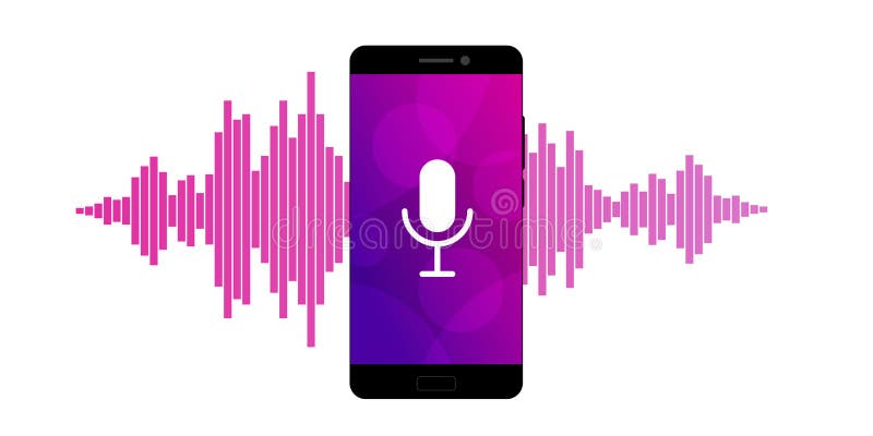 Microphone on Screen of a Smartphone Stock Vector - Illustration of ...