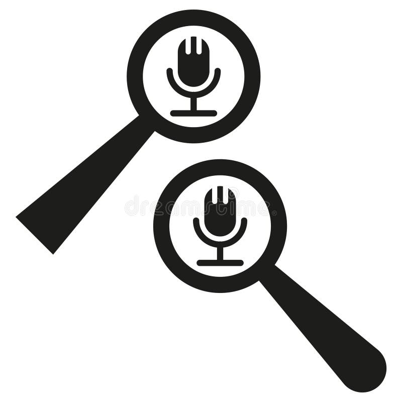 Microphone Search Icons. Voice Recognition Tools. Magnifying Glass ...