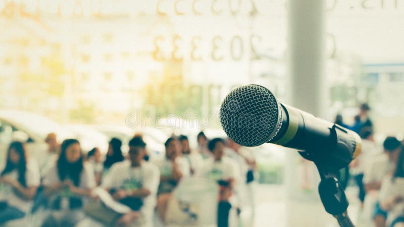 Microphone In Seminar Event , Process In Vintage Style Stock Image ...
